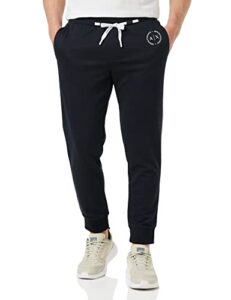 a|x armani exchange mens basic fleece logo jogger sweatpants, navy, large us