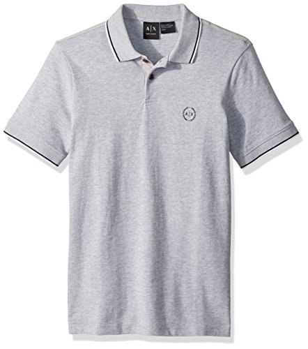 A|X ARMANI EXCHANGE mens Short Sleeve Jersey Knit Polo Shirt, B09b Heather Gray, XX-Large US