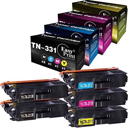 (5-Pack, 2K+C+Y+M) Compatible TN331 Toner Cartridge TN-331 Work for Brother HL-L8250CDN 8350CDW 8350CDWT MFC-L8600CDW L8850CDW 8650CDW Printer, by EasyPrint