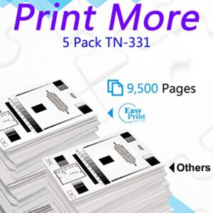 (5-Pack, 2K+C+Y+M) Compatible TN331 Toner Cartridge TN-331 Work for Brother HL-L8250CDN 8350CDW 8350CDWT MFC-L8600CDW L8850CDW 8650CDW Printer, by EasyPrint