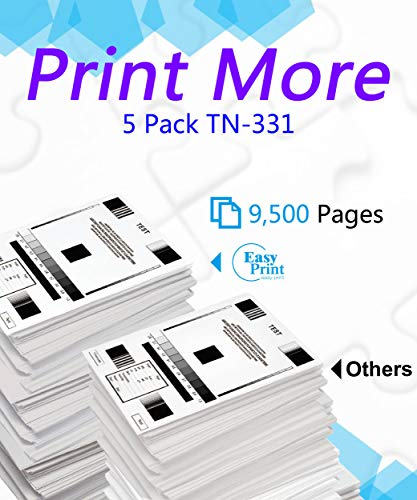 (5-Pack, 2K+C+Y+M) Compatible TN331 Toner Cartridge TN-331 Work for Brother HL-L8250CDN 8350CDW 8350CDWT MFC-L8600CDW L8850CDW 8650CDW Printer, by EasyPrint