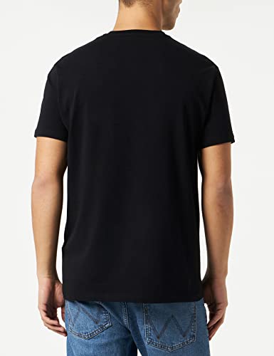 Armani Exchange Men's Vneck Double Logo Tee, Black, Large