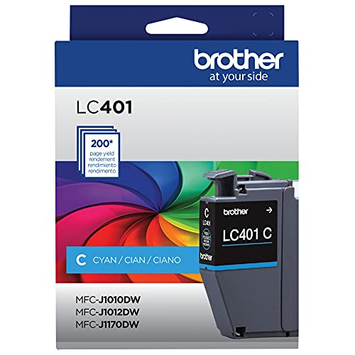 Brother Genuine LC401C Standard-Yield Cyan Ink Cartridge