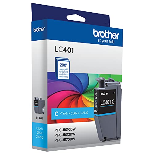 Brother Genuine LC401C Standard-Yield Cyan Ink Cartridge