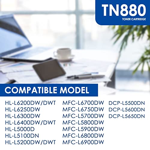 TN-880 𝑺𝒖𝒑𝒆𝒓 𝑯𝒊𝒈𝒉 𝒀𝒊𝒆𝒍𝒅 Toner Cartridge, TN880, LVELIMIT Compatible Replacement for Brother TN-880 Black Toner for MFC-L6800DW MFC-L6900DW HL-L6250DW HL-L6300DW HL-L5000D Printer, 1-Pack