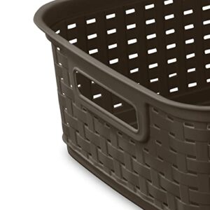 Sterilite 12726P06 Short Weave Basket, Espresso, 6-Pack