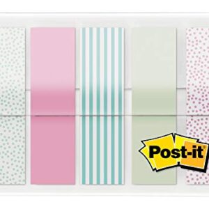 Post-it Pattern Flags, 100/On-the-Go Dispenser, .47 in, Gradient Pattern Collection (684-GRDNT)