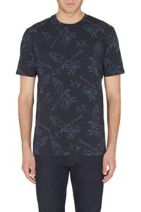 a|x armani exchange men’s cotton jersey short sleeve regular fit t-shirt, navy allover eagle, x-large