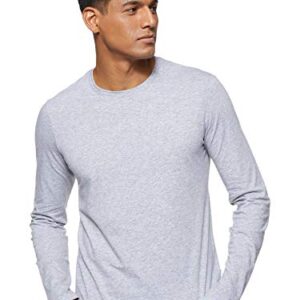 A|X Armani Exchange Men's Basic Long Sleeve Jersey Crew Neck Tee, Heather Grey, Large