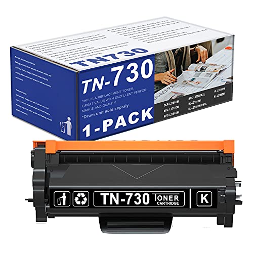 INDI Compatible TN-730 TN730 Toner Cartridge - Black Replacement for MFC-L2750DW L2710DW L2750DWXL HL-L2350DW L2370DWDWXL L2390DW L2395DW DCP-L2550DW Printer Toner Cartridge