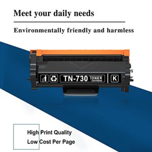 INDI Compatible TN-730 TN730 Toner Cartridge - Black Replacement for MFC-L2750DW L2710DW L2750DWXL HL-L2350DW L2370DWDWXL L2390DW L2395DW DCP-L2550DW Printer Toner Cartridge