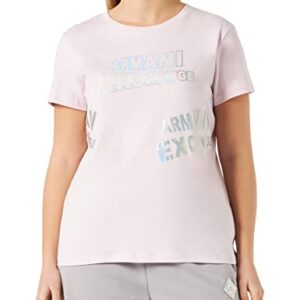 A|X ARMANI EXCHANGE Women's Crew Neck Password Print REG FIT Shirt, Illusion, X-Small