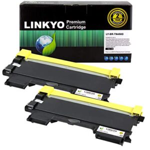 linkyo compatible toner cartridge replacement for brother tn450 tn-450 tn420 (black, high yield, 2-pack)