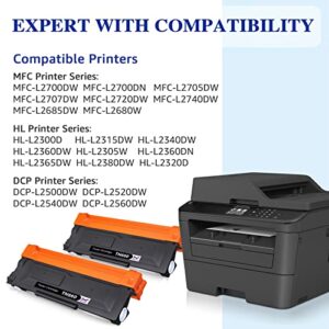 HaloFox Compatible Toner Cartridge for Brother TN660 TN-660 TN-630 TN630 for Brother MFC-L2700DW HL-L2300D HL-L2360DW HL-L2320D HL-L2340DW HL-L2380DW DCP-L2540DW MFC-L2740DW Printer (Black, 2-Pack)