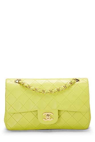 CHANEL, Pre-Loved Green Quilted Lambskin Classic Double Flap Small, Green