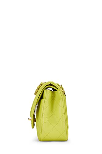 CHANEL, Pre-Loved Green Quilted Lambskin Classic Double Flap Small, Green