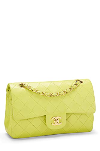 CHANEL, Pre-Loved Green Quilted Lambskin Classic Double Flap Small, Green