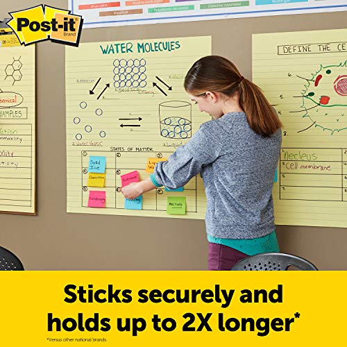 Post-it Super Sticky Easel Pad, 25 x 30 Inches, 30 Sheets/Pad, 1 Pad (561SS), Yellow Lined Premium Self Stick Flip Chart Paper, Super Sticking Power