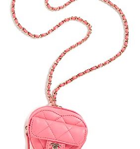 CHANEL Women's Pre-Loved In Love Heart Coin Purse with Chain Strap, Pink, One Size