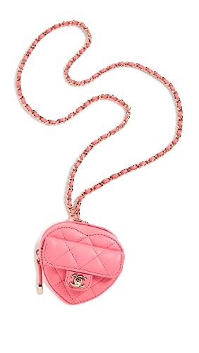 CHANEL Women's Pre-Loved In Love Heart Coin Purse with Chain Strap, Pink, One Size