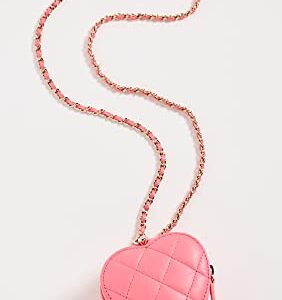 CHANEL Women's Pre-Loved In Love Heart Coin Purse with Chain Strap, Pink, One Size