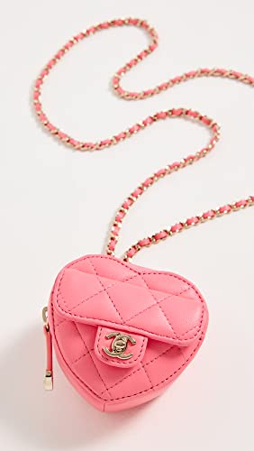 CHANEL Women's Pre-Loved In Love Heart Coin Purse with Chain Strap, Pink, One Size