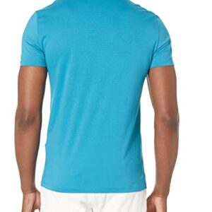 A|X ARMANI EXCHANGE Men's Solid Colored Basic Pima V-Neck T-Shirt, Mosaic Blue, X-Large