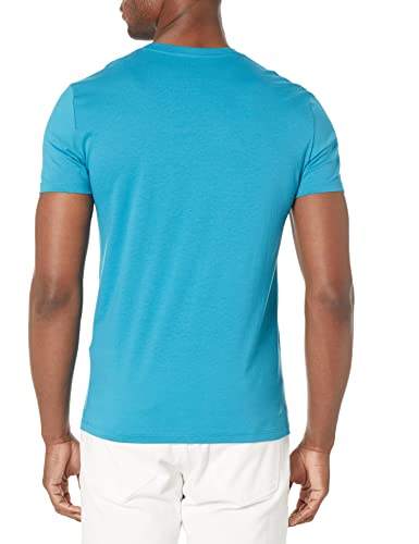 A|X ARMANI EXCHANGE Men's Solid Colored Basic Pima V-Neck T-Shirt, Mosaic Blue, X-Large