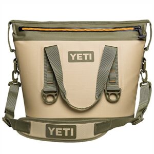 yeti hopper two 20 portable cooler, field tan / blaze orange