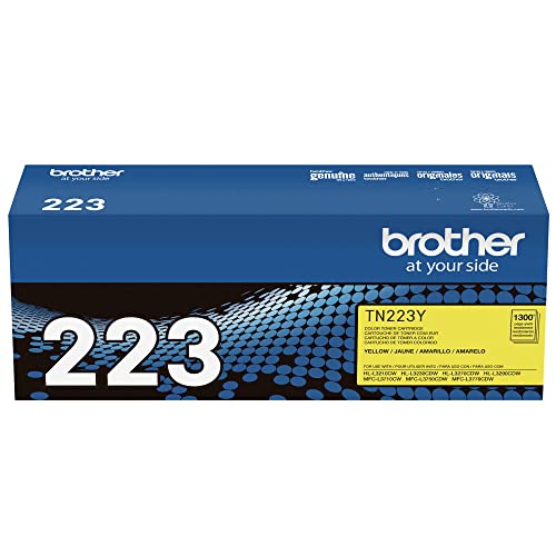 Brother Genuine TN223Y, Standard Yield Toner Cartridge, Replacement Yellow Toner, Page Yield Up to 1,300 Pages, TN223, Amazon Dash Replenishment Cartridge