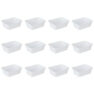 sterilite 8 quart dishpan, white, 12-pack,classic white