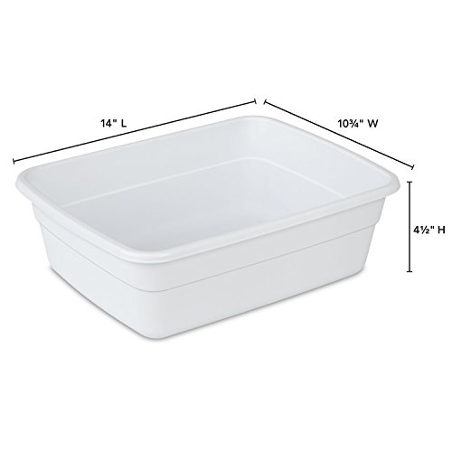 Sterilite 8 Quart Dishpan, White, 12-Pack,Classic White