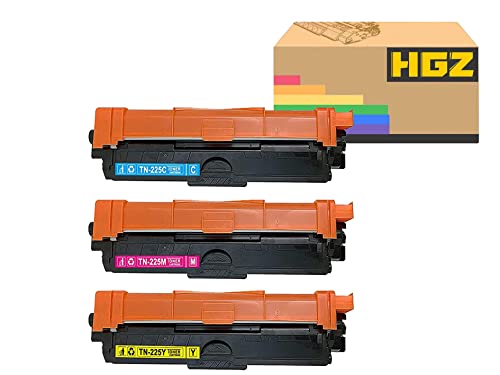 HGZ Compatible Toner Cartridge Replacement for Brother TN221 TN225 High Yield to Use with HL-3140CW HL-3170CDW HL-3180 MFC-9130CW MFC-9330CDW MFC-9340CDW ( 1 Cyan, 1 Magenta, 1 Yellow)