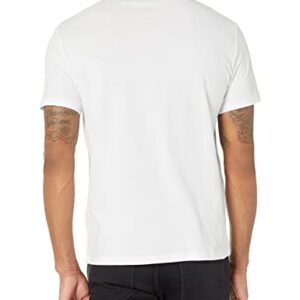 A|X ARMANI EXCHANGE mens Building Outline Embroidered Logo T-shirt T Shirt, White, Large US