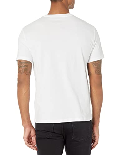 A|X ARMANI EXCHANGE mens Building Outline Embroidered Logo T-shirt T Shirt, White, Large US