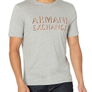 A|X ARMANI EXCHANGE Men's Shadow Logo Design Slim Fit T-Shirt, Bros Bc18 Light Grey, M