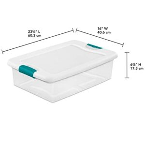 Latching Storage Box, See-Through Base, 32-Qt