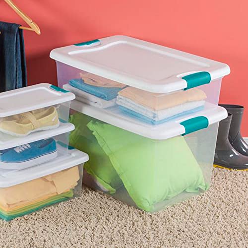 Latching Storage Box, See-Through Base, 32-Qt