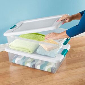 Latching Storage Box, See-Through Base, 32-Qt