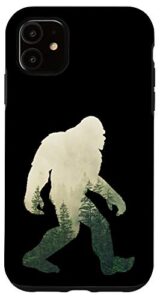 iphone 11 bigfoot figure sasquatch yeti nature double exposure case