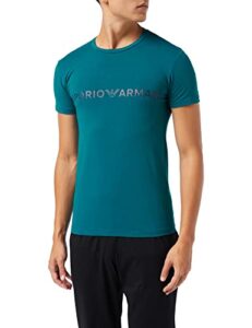 emporio armani men’s megalogo short sleeve slim fit t-shirt, topaz, large