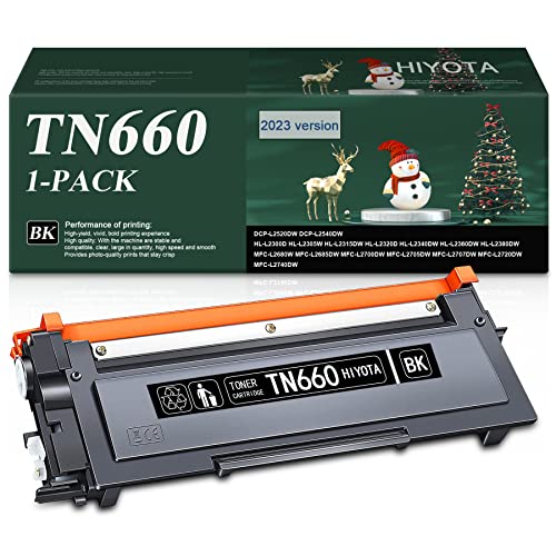 HIYOTA Compatible TN 630 TN-660 Toner Cartridge Replacement for Brother TN660 1pk Black Toner to Compatible with DCP-L2520DW L2540DW HL-L2300D L2305W L2320D L2340DW MFC-L2680W L2685DW 2705DW Printers