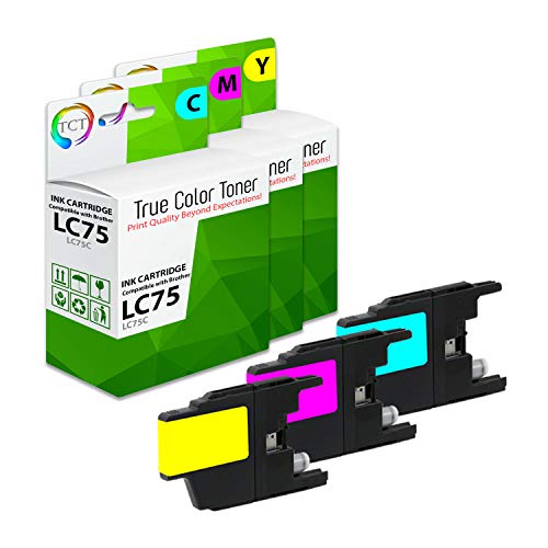 TCT Compatible Ink Cartridge Replacement for Brother LC75 LC75C LC75M LC75Y Works with Brother MFC-J430W J825DW J435W J425W J280W J625DW Printers (Cyan, Magenta, Yellow) - 3 Pack