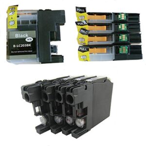 HGZ 4 Pack Compatible LC203 XL LC203XL Black Ink Cartridges for Brother LC203 Work with Brother MFC-J4320DW MFC-J4420DW MFC-J4620DW MFC-J460DW MFC-J480DW Printers