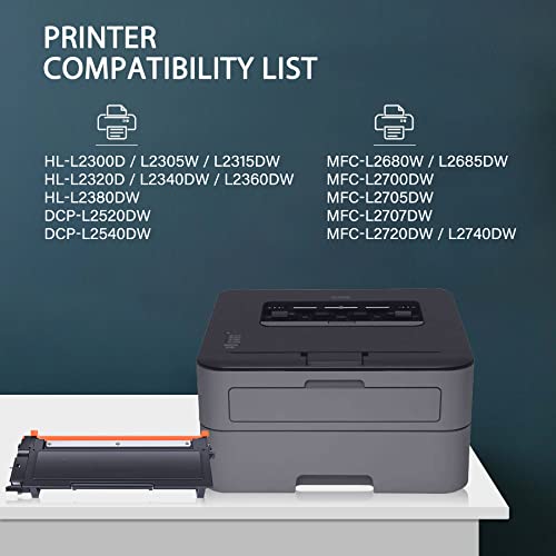 YOISNER Compatible Toner Cartridge Replacement for Brother TN660 TN-660BK TN660BK HL-L2300D L2305W L2315DW L2320D L2340DW MFC-L2680W L2685DW L2700DW DCP-L2520DW L2540DW Printer (Black,2-Pack)