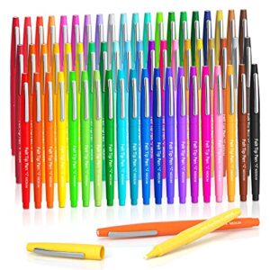 lelix 60 colors felt tip pens, medium point felt pens, assorted colors markers pens for journaling, writing, note taking, planner coloring, perfect as art office and school supplies