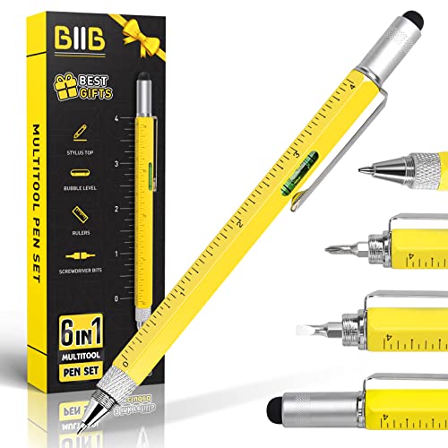 BIIB Gifts for Men, Multitool Pen, Tools Gadgets for Men, Fathers Gifts Unique Gifts for Dad, Birthday Gifts for Men Who Have Everything, Husband, Grandpa, Boyfriend, Him, DIY Handyman