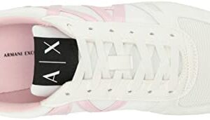 A|X ARMANI EXCHANGE Women's AX Rio Logo Sneakers, Opt. White + Lilac, 8