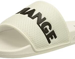 A|X ARMANI EXCHANGE Men's Slip On Sandal Slide, White+Off White, 11