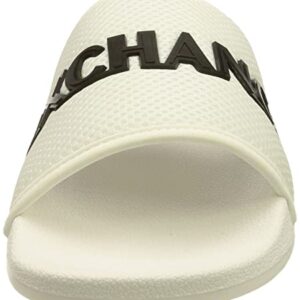 A|X ARMANI EXCHANGE Men's Slip On Sandal Slide, White+Off White, 11